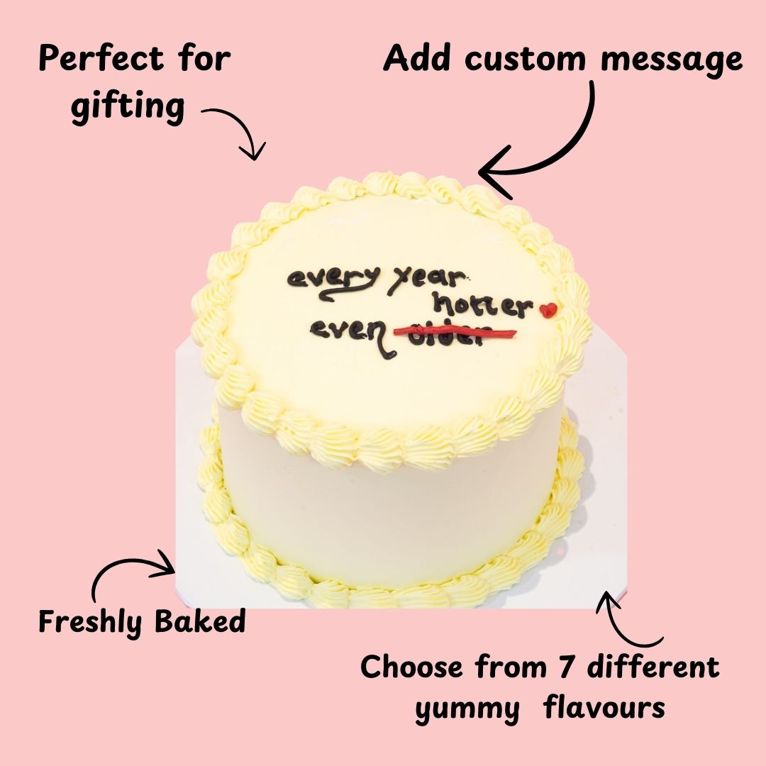 Vintage Retro Cake With Message – FoodVoyageur