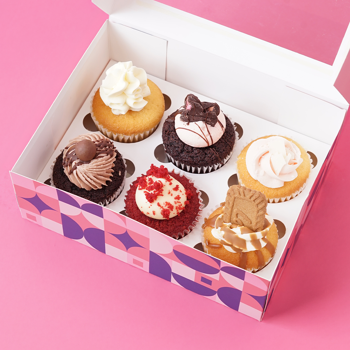 6 Assorted Cupcake Gift Box – FoodVoyageur