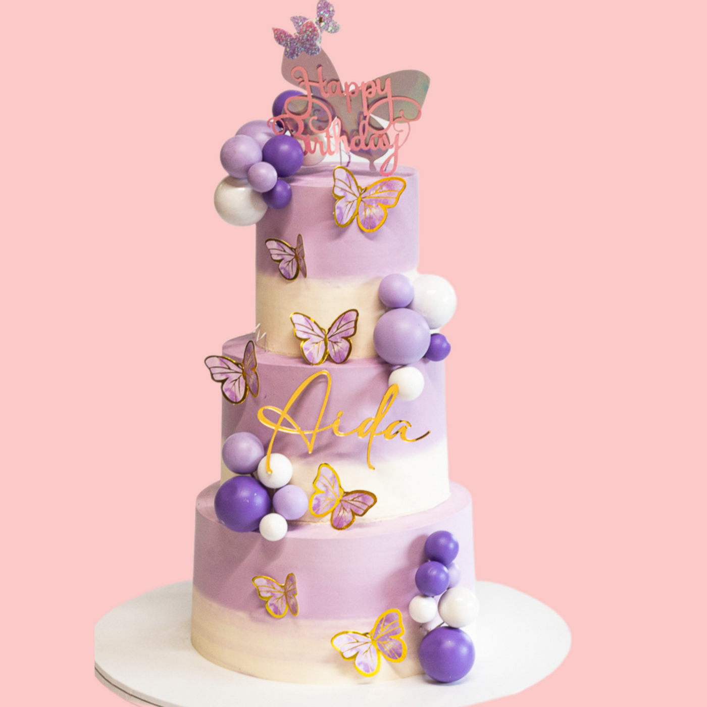 purple theme cake